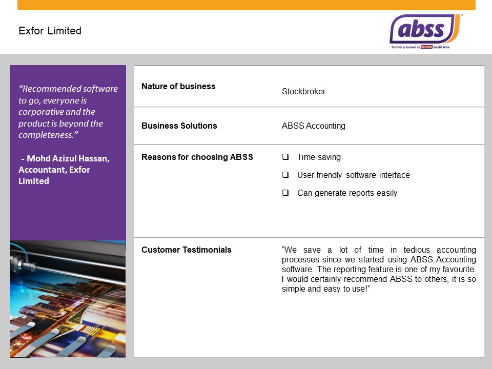 Accounting Software for Small Businesses | ABSS MY